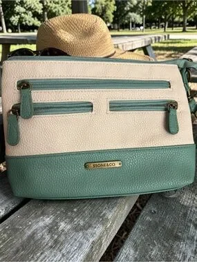 Stone & Co. | Bags | Stone Co Bone Ice Blue Crossbody Organizer Bag ...
